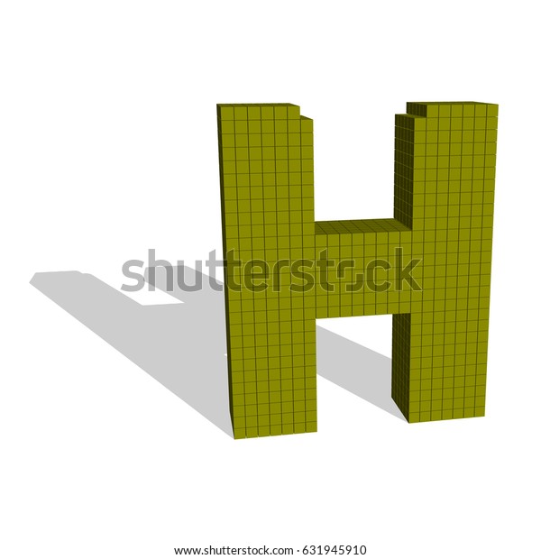 3d Pixelated Capital Letter H Isolated Stock Vector (Royalty Free ...