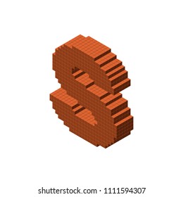 3d Pixelated Capital Letter S Isolated Stock Vector (Royalty Free ...
