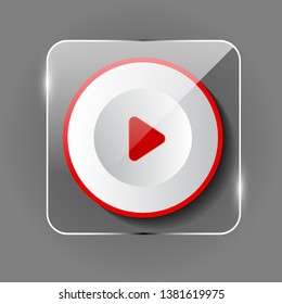 3d Play Button Icon Glass Play Stock Vector (Royalty Free) 1381619975 ...