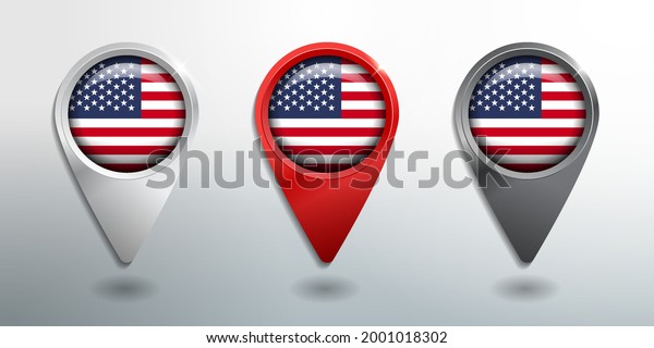 3d Pointer Tag Location Marker Round Stock Vector (Royalty Free ...