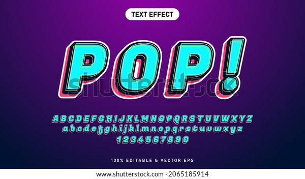 3d Pop Art Style Text Effect Stock Vector (Royalty Free) 2065185914 ...