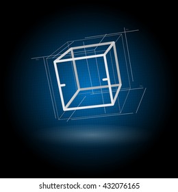 3d Printing Blueprint Technology Background Stock Vector (Royalty Free ...