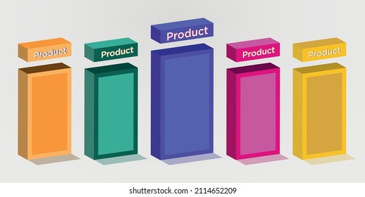 3d Product Showcase Infographic Square Vector Stock Vector (Royalty ...