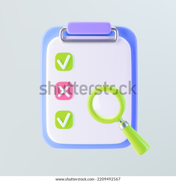 3d Purple Checklist On Clipboard Icon Stock Vector (Royalty Free ...