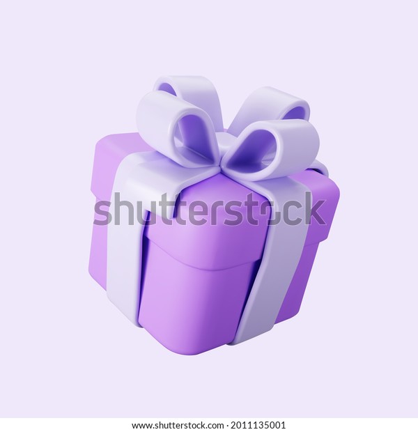 3d Purple Gift Box Pastel Ribbon Stock Vector (Royalty Free) 2011135001 ...