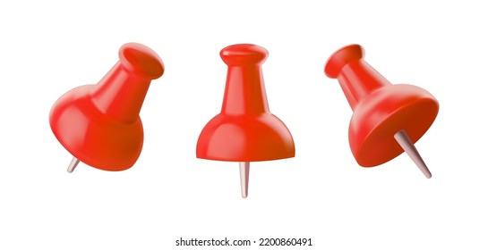 3d Pushpin Set Minimal Design Stock Vector (Royalty Free) 2200860491 ...