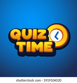 3d Quiz Time Blue Cartoon Typography Stock Vector (Royalty Free ...