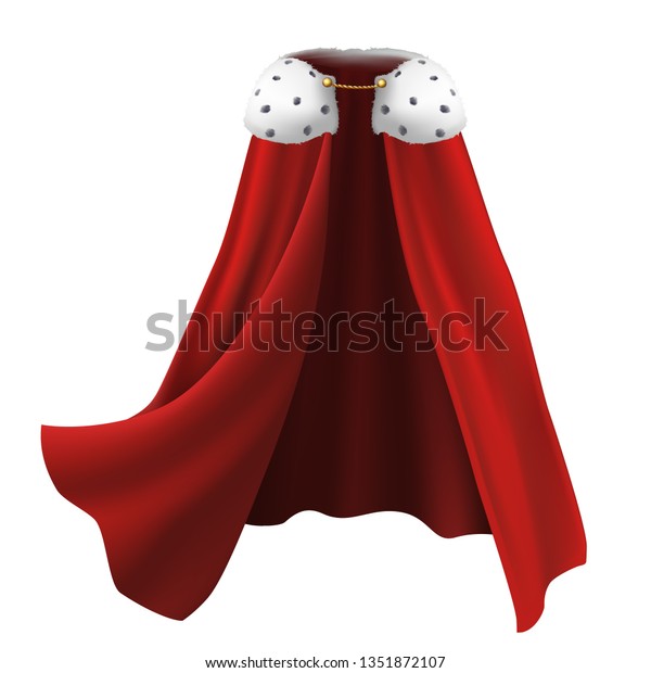 3d Realistic Cape Red White Fur Stock Vector (Royalty Free) 1351872107
