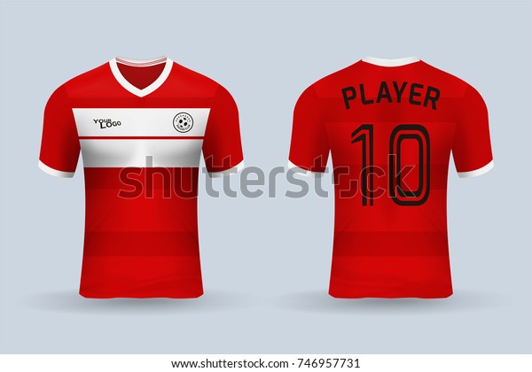 3d Realistic Front Back Soccer Jersey Stock Vector (Royalty Free ...