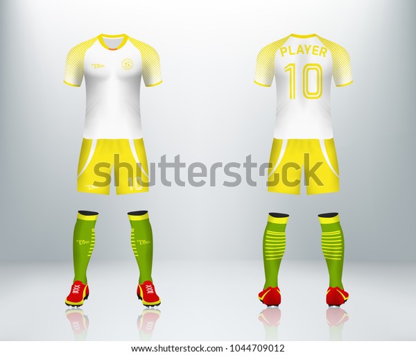 3d Realistic Front Back Yellow Soccer Stock Vector (Royalty Free ...