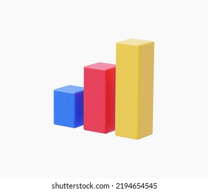 3d Realistic Graphic Bar Chart Button Stock Vector (Royalty Free ...