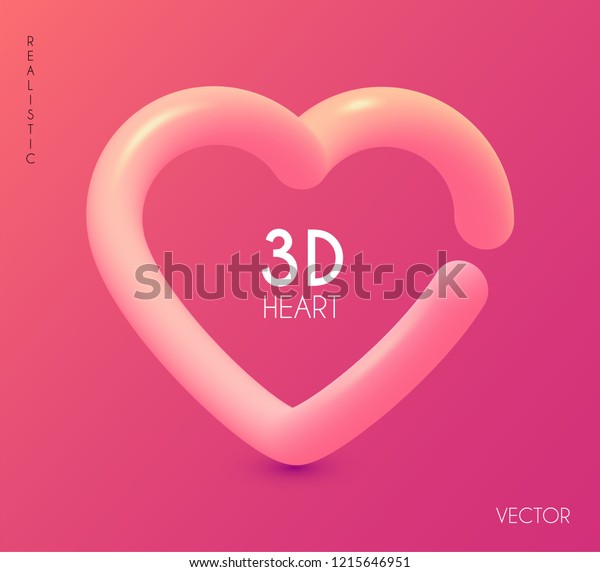 3d Realistic Heart Design Element Vector: เวกเตอร์สต็อก (ปลอดค่า ...