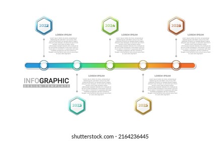 3d Realistic Timeline Infographic 5 Steps Stock Vector (Royalty Free ...