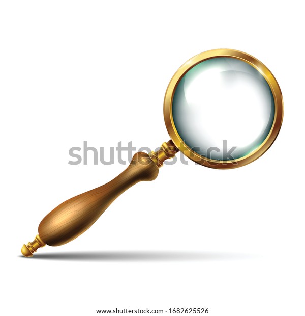 3d Realistic Vector Vintage Magnifying Glass Stock Vector (Royalty Free ...