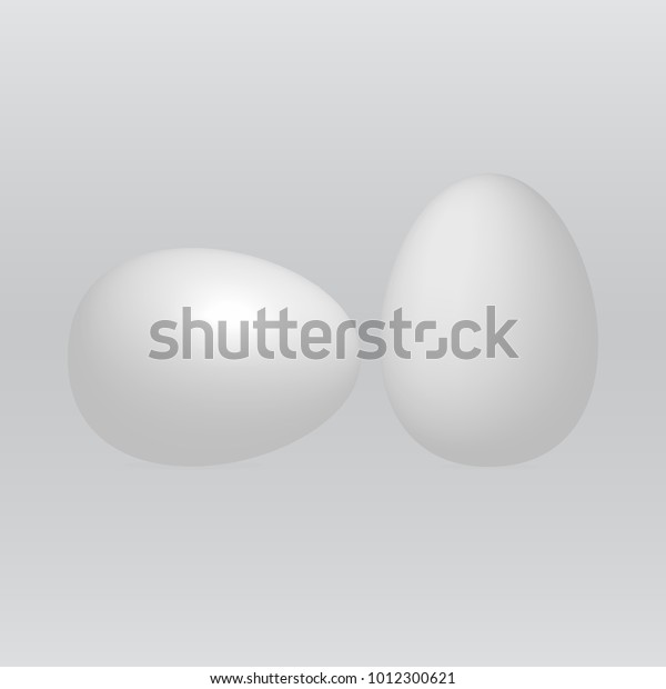 3d Realistic White Eggs Shadow Isolated Stock Vector (Royalty Free ...