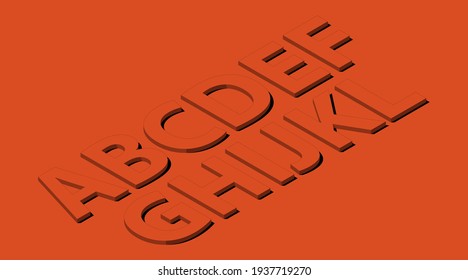 3d Red Alphabet Shape Letters Isometric Stock Vector (Royalty Free ...