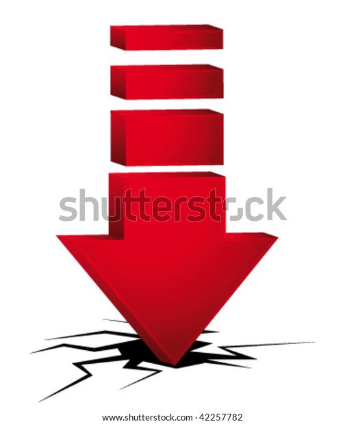 3d Red Arrow Crash Concept Vector Stock Vector (Royalty Free) 42257782 ...
