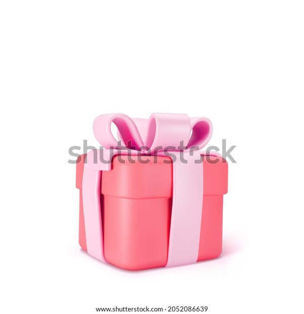 3d Red Closed Gift Box Standing Stock Vector (Royalty Free) 2052086639 ...