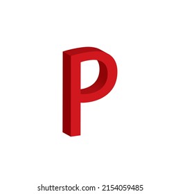 3d Red Letter P Isolated White Stock Vector (Royalty Free) 2154059485 ...