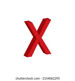 3d Red Letter X Isolated White Stock Vector (Royalty Free) 2154062295 ...