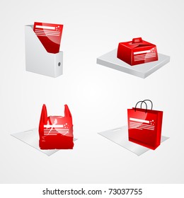 3d Red White Icon Set Stock Vector (Royalty Free) 73037755 | Shutterstock