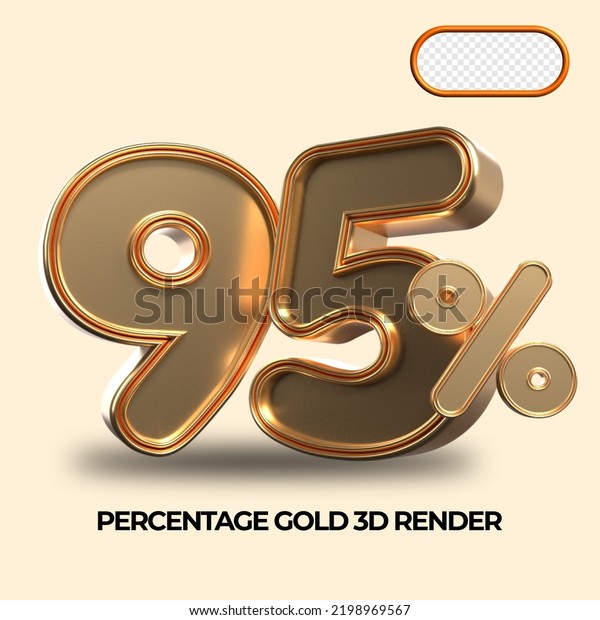 3d Render 95 Percentage Number Gold Stock Vector (Royalty Free ...