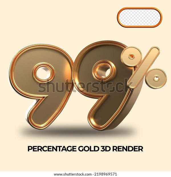 3d Render 99 Percentage Number Gold Stock Vector (Royalty Free ...
