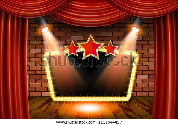 3d Render Marquee Light Rectangle Board Stock Vector (Royalty Free ...