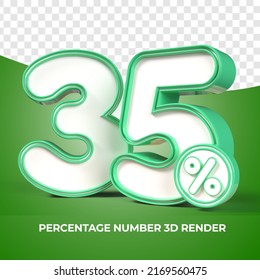 3d Render Number 35 Percentage Green Stock Vector (Royalty Free ...