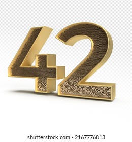 3d Render Number 42 Luxury Anniversary Stock Vector (Royalty Free ...