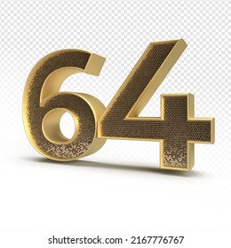 3d Render Number 64 Luxury Anniversary Stock Vector (Royalty Free ...