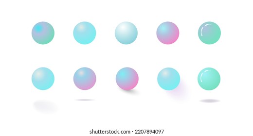 3d Rendered Gradient Spheres Isolated On Stock Vector (Royalty Free ...