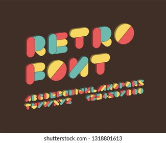 3d Retro Font Set Stock Vector (Royalty Free) 1318801613 | Shutterstock