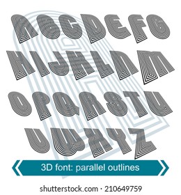 3d Retro Font Rotation Stylish Vector Stock Vector (Royalty Free) 210647653