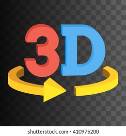 3d Rotate Button Sign Icon Red Stock Vector (Royalty Free) 410975200 ...
