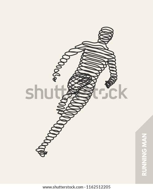 3d Running Man Design Sport Business: เวกเตอร์สต็อก (ปลอดค่าลิขสิทธิ์ ...