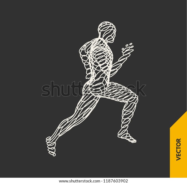 3d Running Man Design Sport Business Stock Vector (Royalty Free ...