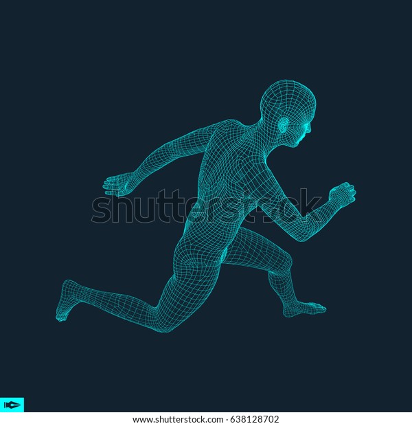 3d Running Man Design Sport Business Stock Vector (Royalty Free ...