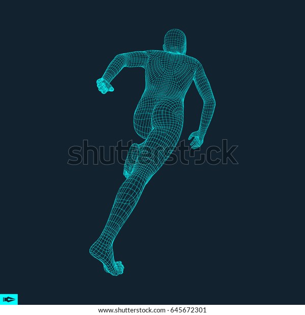 3d Running Man Design Sport Business Stock Vector (Royalty Free) 645672301
