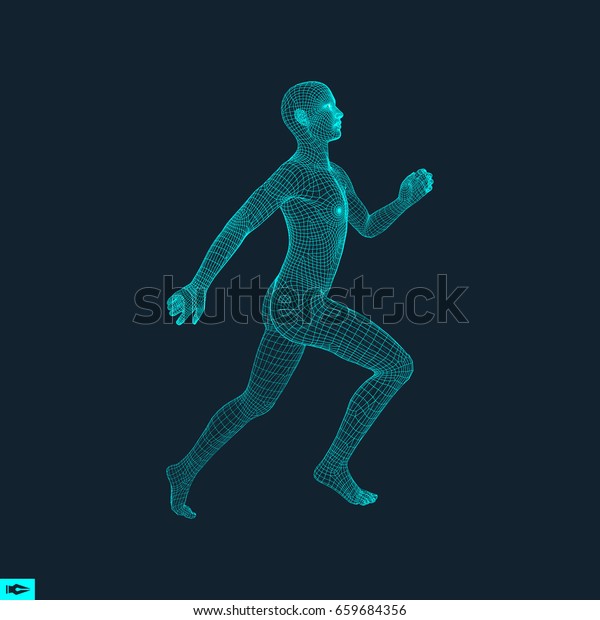 3d Running Man Design Sport Business Stock Vector (Royalty Free ...