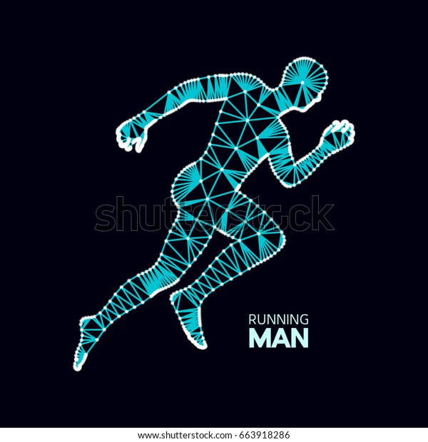 3d Running Man Design Sport Business Stock Vector (Royalty Free) 663918286