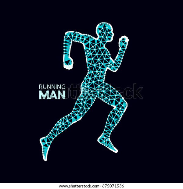 3d Running Man Design Sport Business Stock Vector (Royalty Free ...