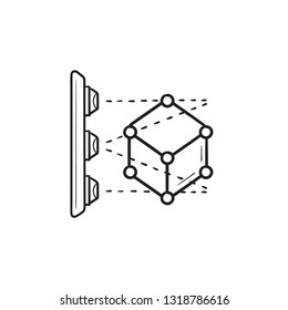 3d Scanning Cube Hand Drawn Outline Stock Vector (Royalty Free ...