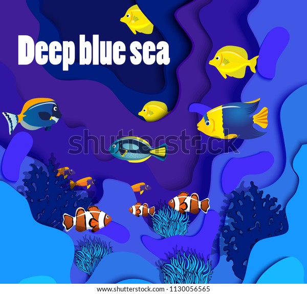 3d Sea Fish Paper Background Vector Stock Vector (Royalty Free ...