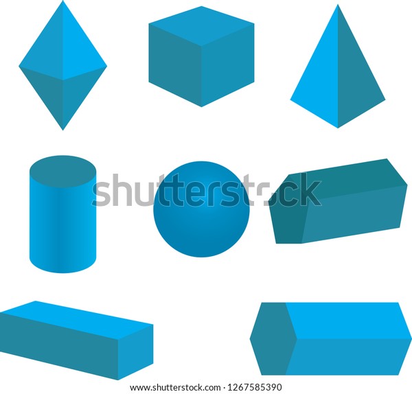 3d Shapes Vectors Stock Vector (Royalty Free) 1267585390 | Shutterstock