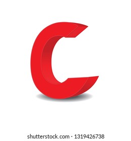 3d Red Arrow Letter C Alphabet Stock Illustration 336279773
