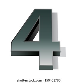 3d Silver Metal Numbers Number 4 Stock Vector (Royalty Free) 150401780 ...