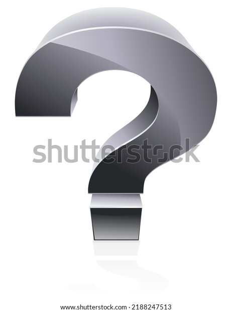 3d Silver Metal Question Mark Isolated Stock Vector (Royalty Free ...
