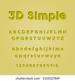 3d Simple 3d Font 3d Alphabet Stock Vector (Royalty Free) 1553327849