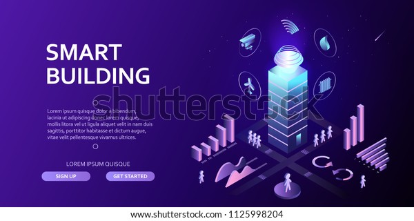 3d Smart Building Infographics Isometric Concept Stock Vector (Royalty ...